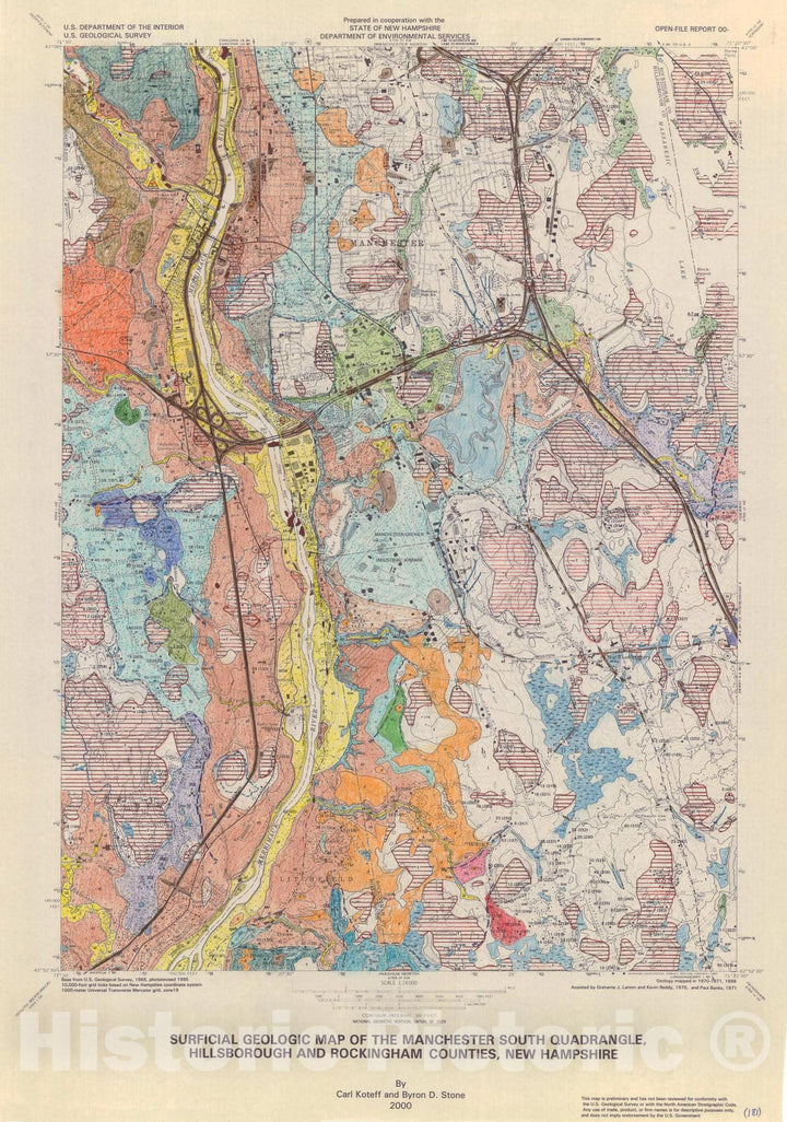 Map : Surficial geologic map of the Manchester South quadrangle, Hills ...