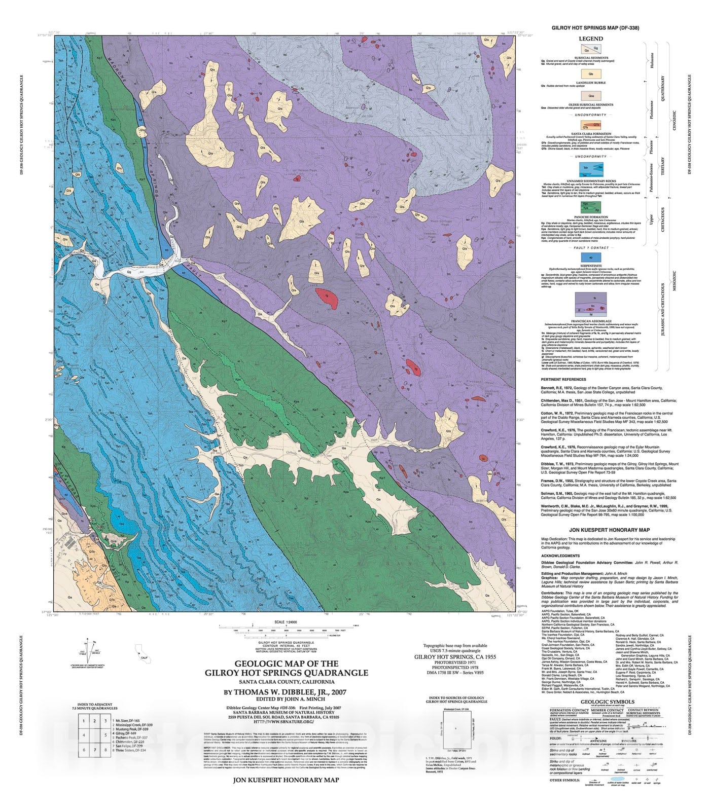 Map : Geologic map of the Gilroy Hot Springs quadrangle, Santa Clara C ...