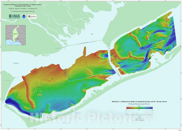 Map : Geophysical mapping of oyster habitats in a shallow estuary: Apa ...