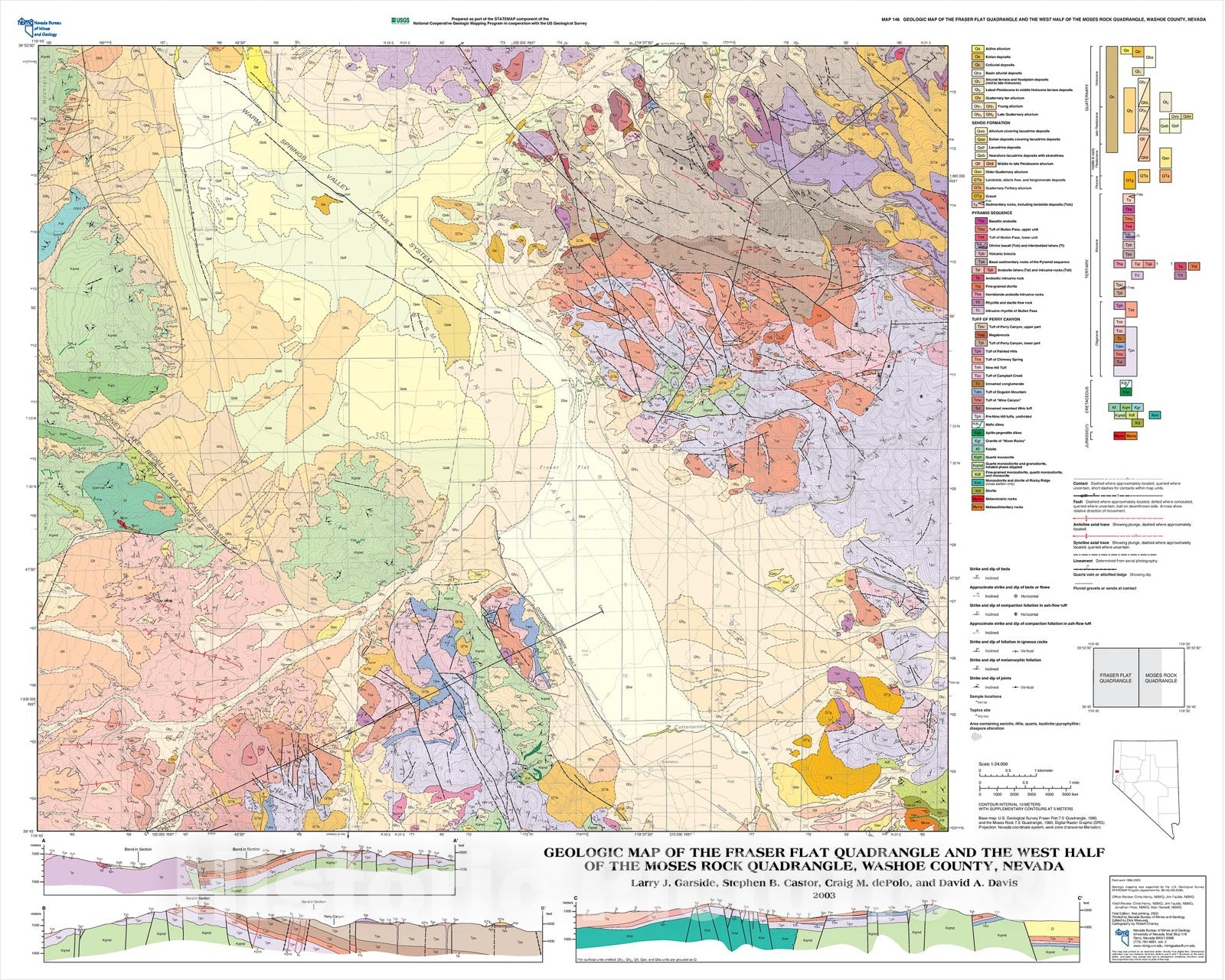 Map : Geologic map of the Fraser Flat Quadrangle and the west half of - Historic Pictoric