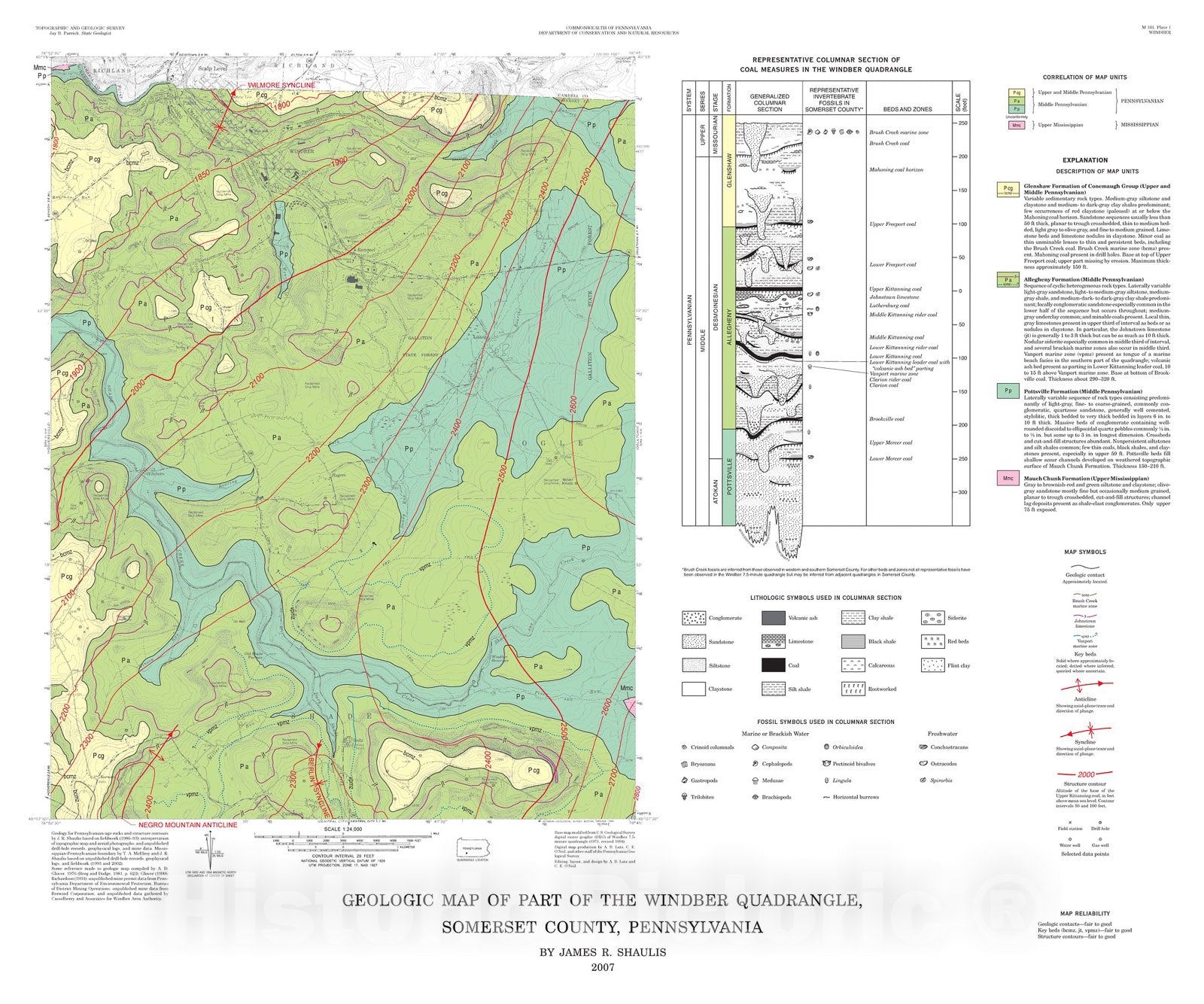 Map : Bedrock geologic map, coal-resource maps, and digital datasets o ...