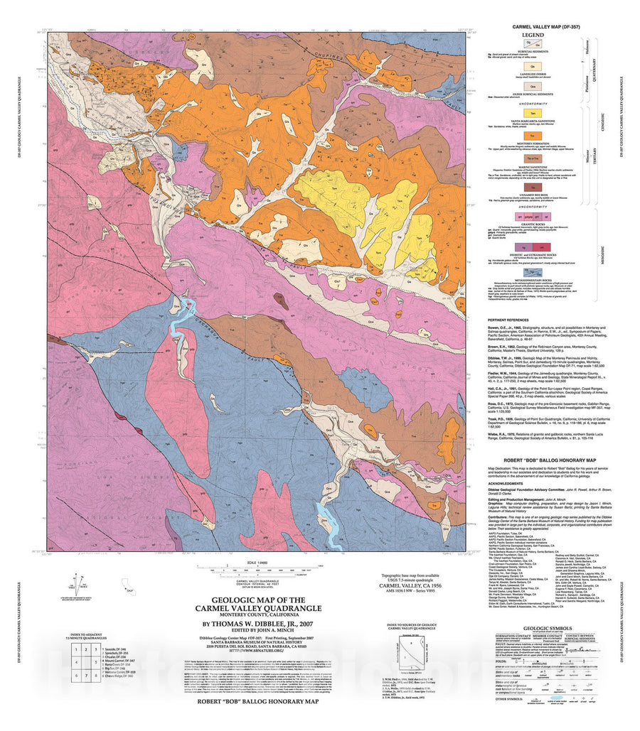 Map : Geologic map of the Carmel Valley quadrangle, Monterey County, C ...