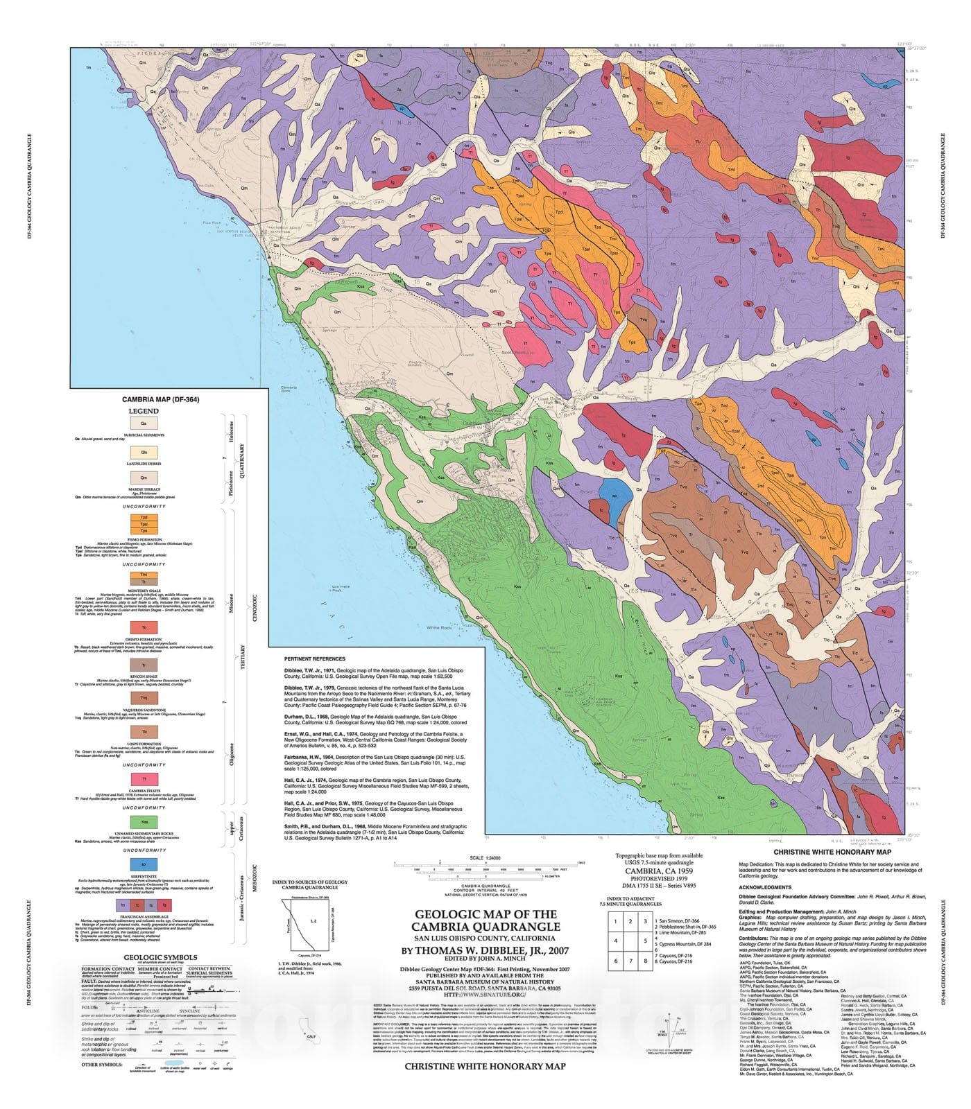 Map : Geologic map of the Cambria quadrangle, San Luis Obispo County ...