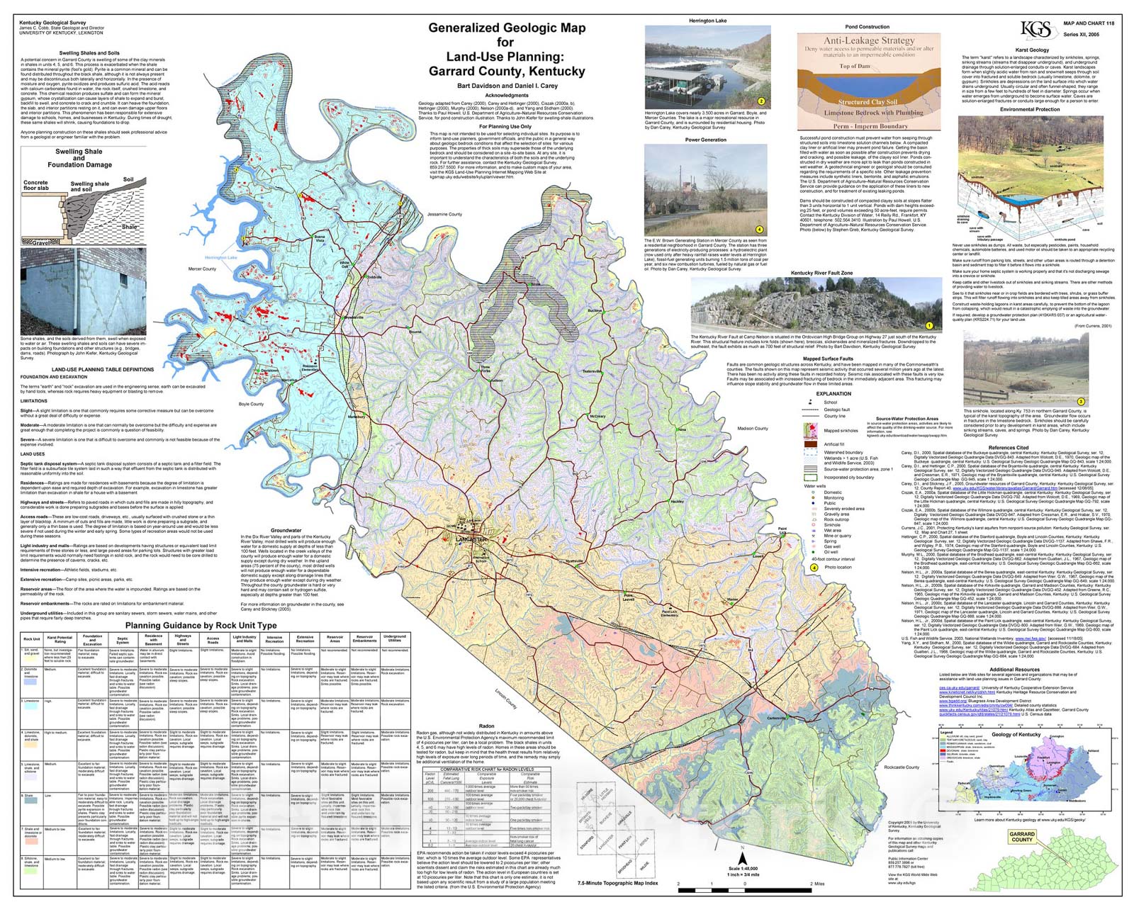 Map : Generalized geologic map for land-use planning: Garrard County ...