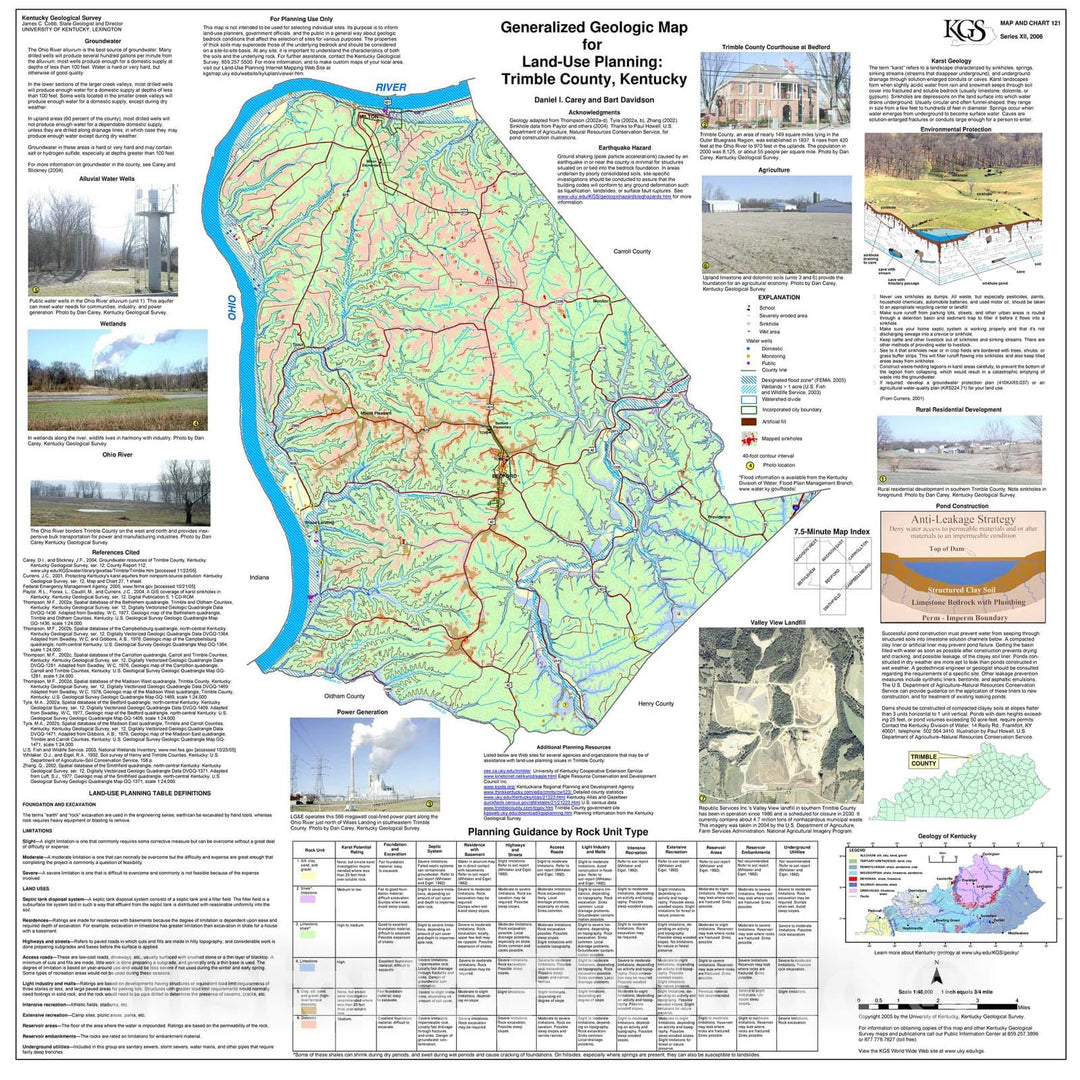 Map : Generalized geologic map for land-use planning: Trimble County ...