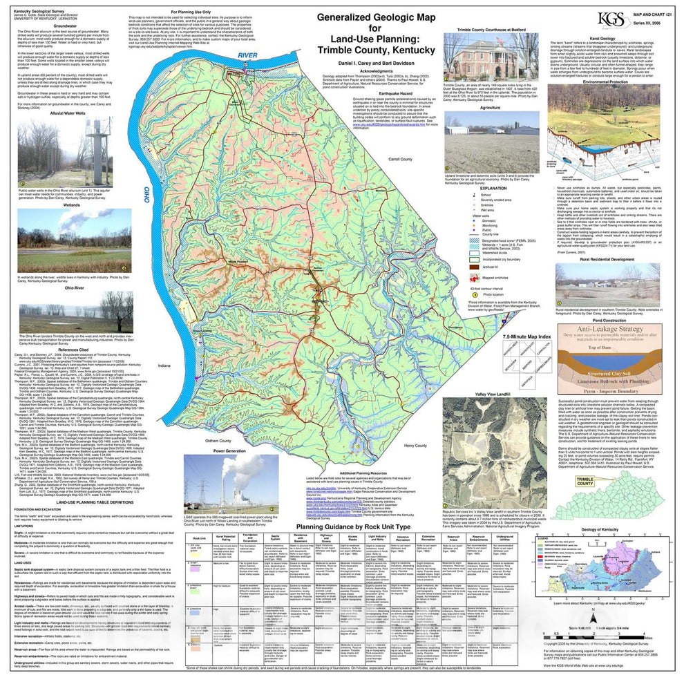 Map : Generalized geologic map for land-use planning: Trimble County ...