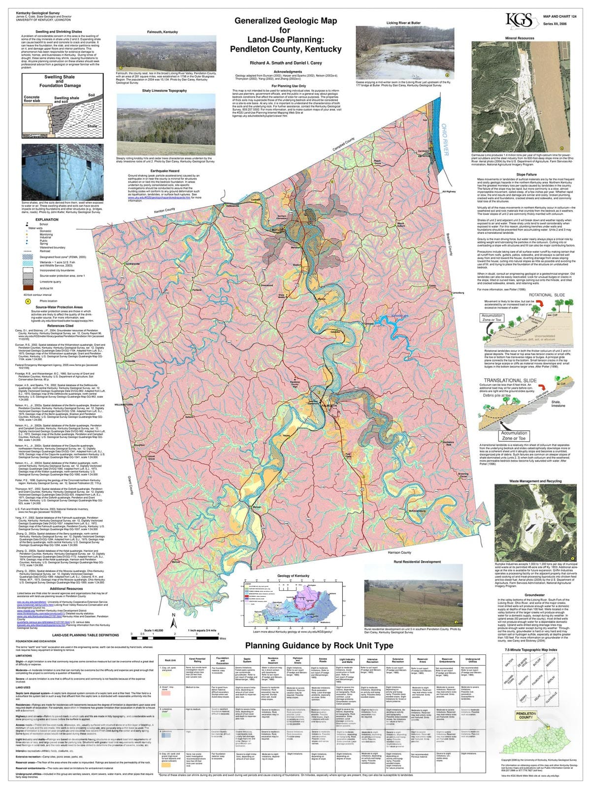 Map : Generalized geologic map for land-use planning: Pendleton County ...