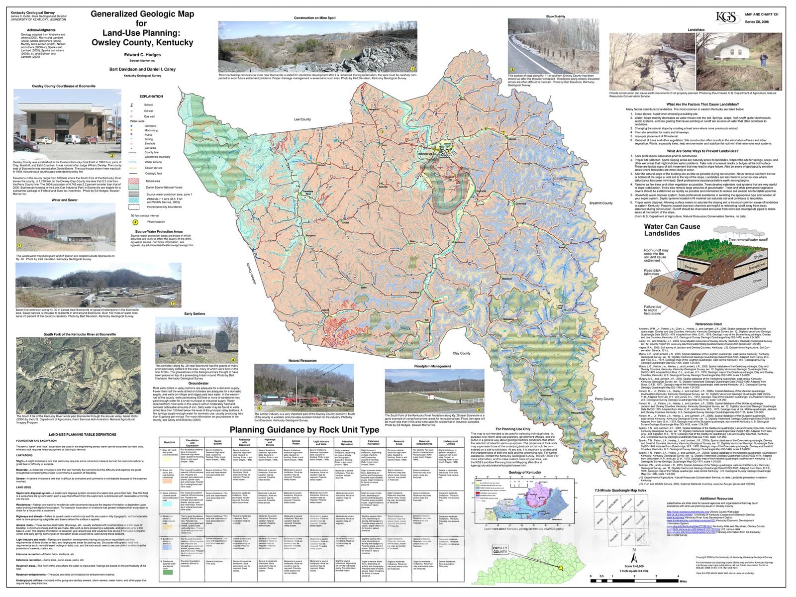 Map : Generalized geologic map for land-use planning: Owsley County, K – Historic Pictoric