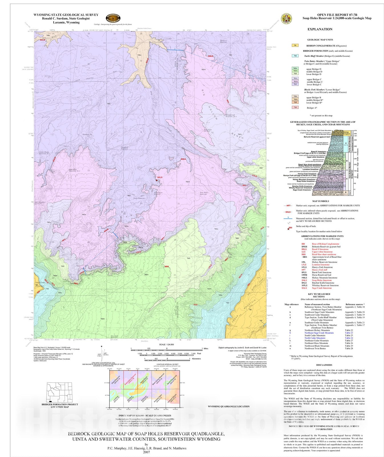 Map : Bedrock Geologic Map of Soap Holes Reservoir Quadrangle, Uinta a ...