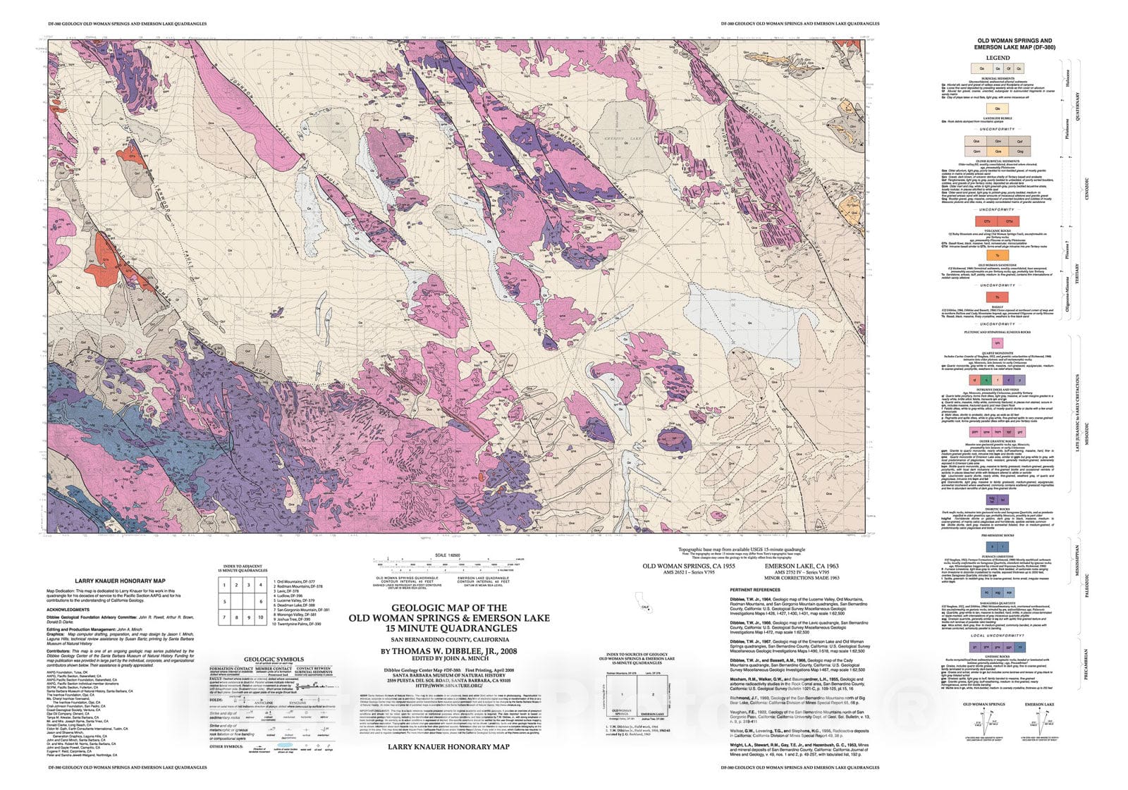 Map : Geologic map of the Old Woman Springs & Emerson Lake fifteen min ...