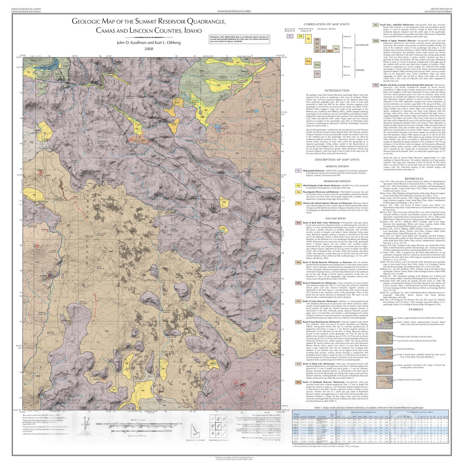Map : Geologic Map of the Summit Reservoir Quadrangle, Camas and Linco ...