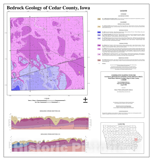 Map : Bedrock Geology of Cedar County, Iowa Final Phase: Bedrock Geolo ...