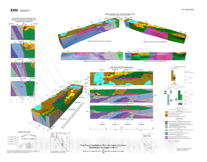 Map : Three-dimensional geologic map of the Hayward fault zone, San Fr – Historic Pictoric
