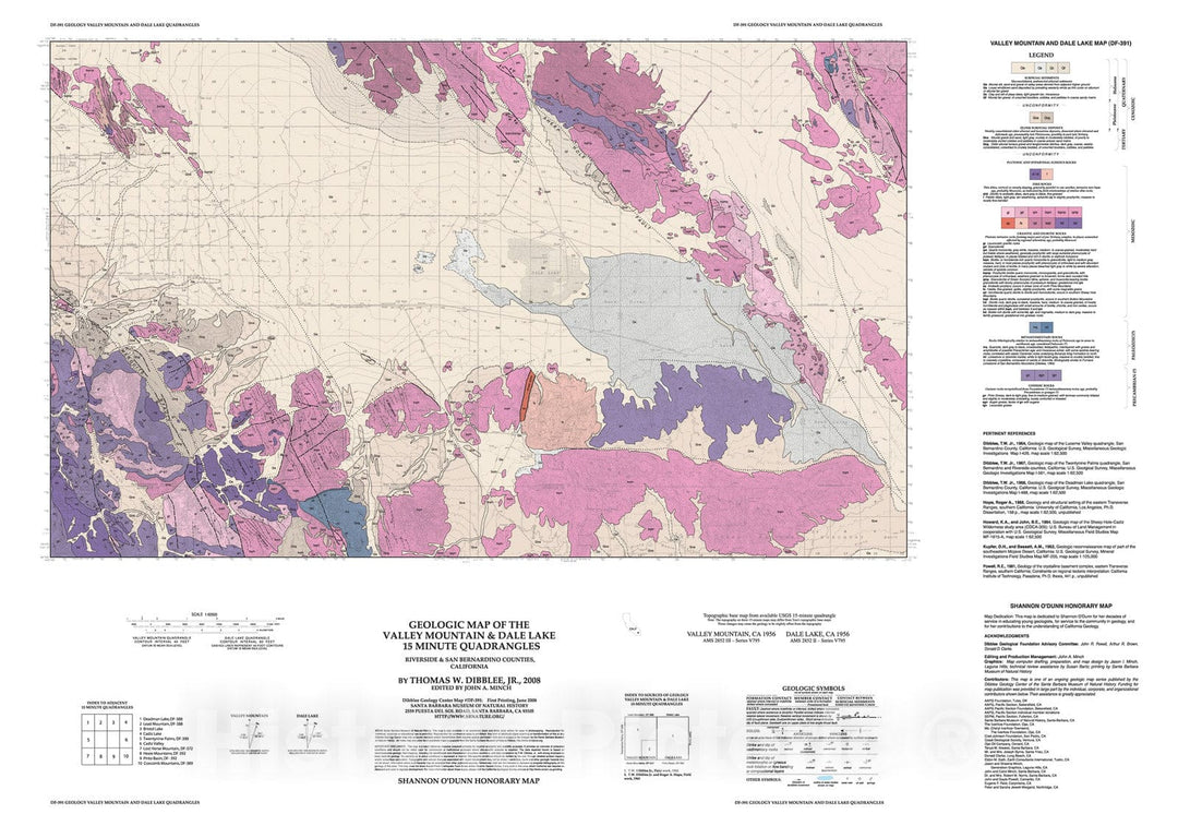 Map : Geologic map of the Valley Mountain & Dale Lake fifteen minute q ...