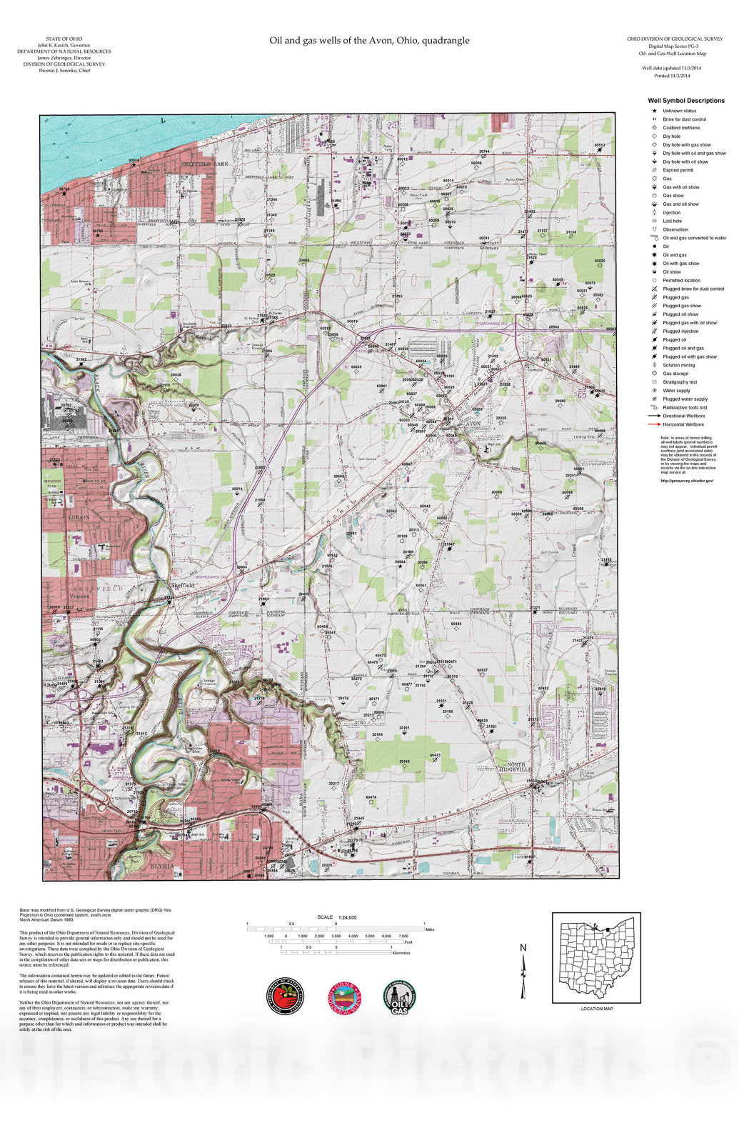 Map : Oil and gas wells of the Avon quadrangle [Revised bi-weekly], 20 ...