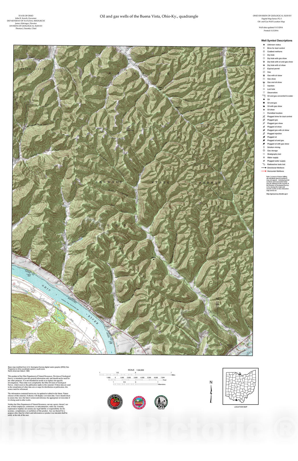 Map : Oil and gas wells of the Buena Vista quadrangle [Revised bi-week ...