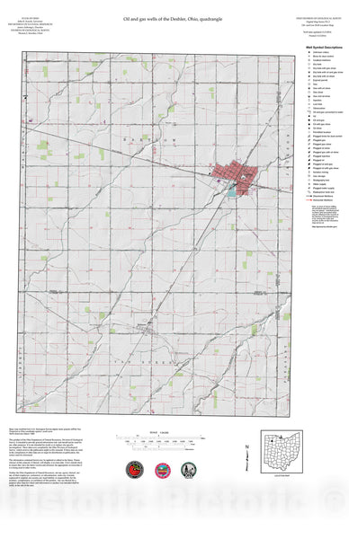 Map : Oil and gas wells of the Deshler quadrangle [Revised bi-weekly ...