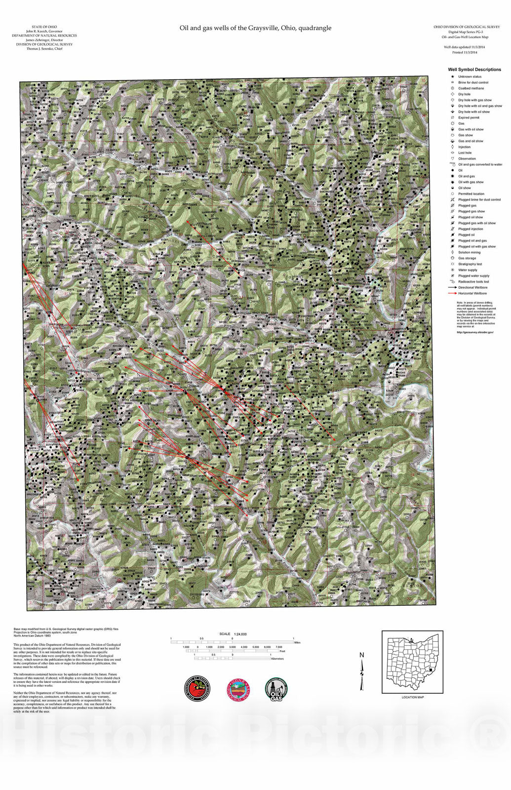 Map : Oil and gas wells of the Graysville quadrangle [Revised bi-weekl ...