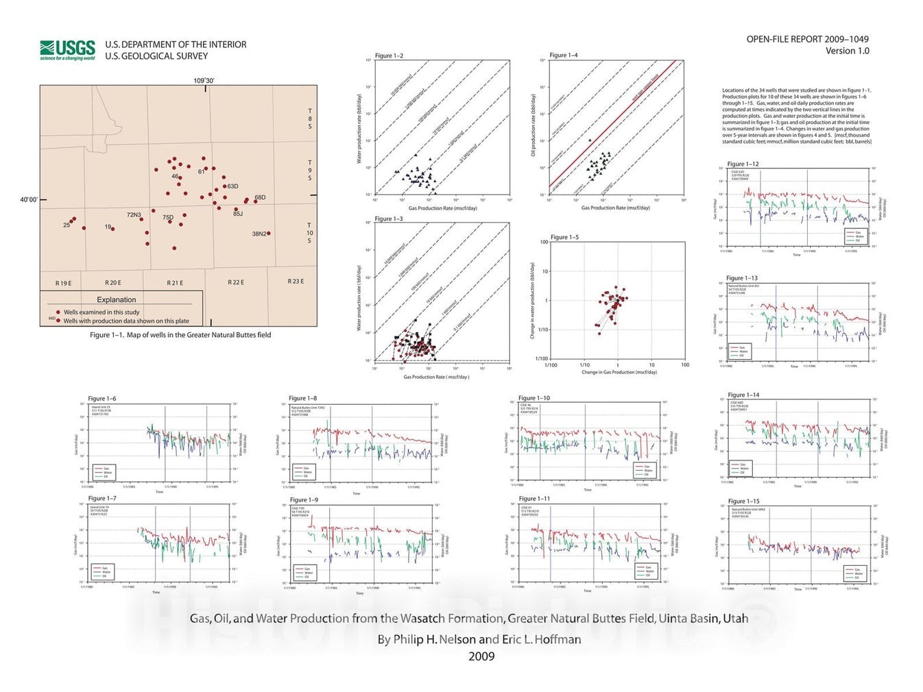 Map : Gas, water, and oil production from the Wasatch Formation, Great ...