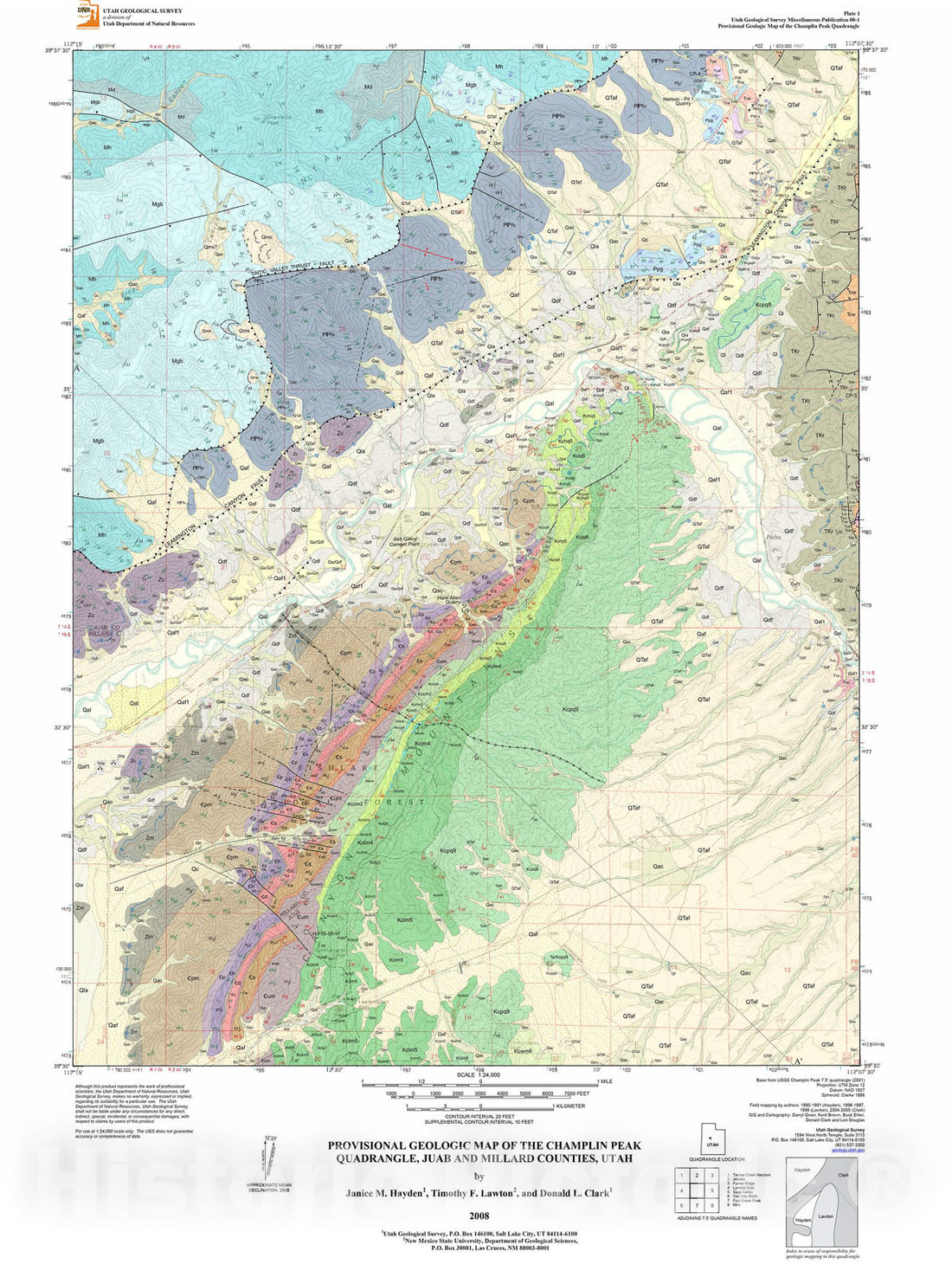 Map : Provisional geologic map of the Champlin Peak quadrangle, Juab a ...