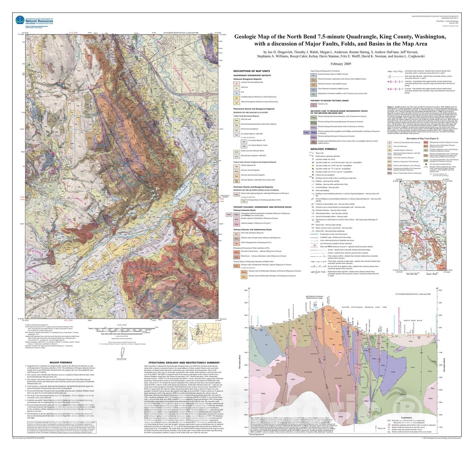 Map : Geologic map of the North Bend 7.5-minute quadrangle, King Count ...