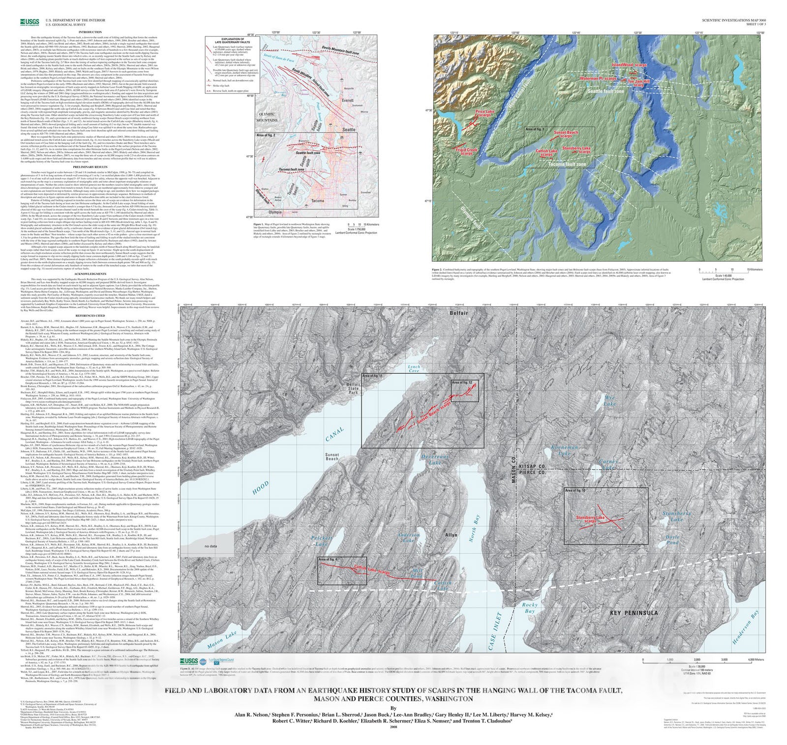Map : Field and laboratory data from an earthquake history study of sc ...