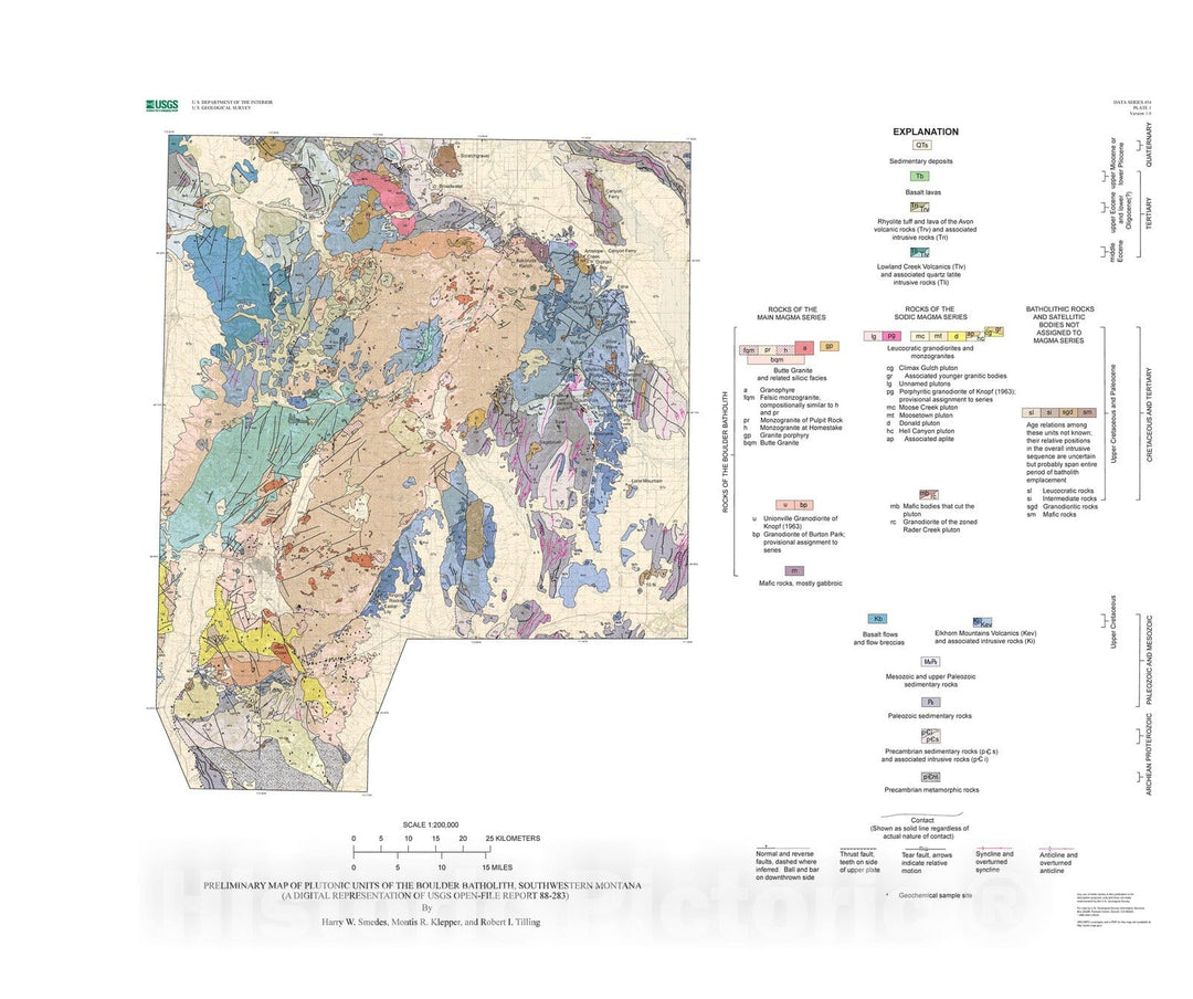 Map : Geochemical database for the Boulder batholith and its satelliti ...