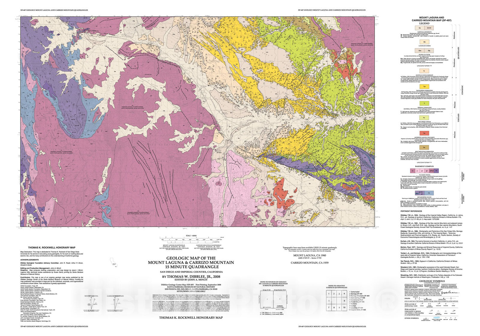 Map : Geologic map of the Mount Laguna & Carrizo Mountain fifteen minu ...