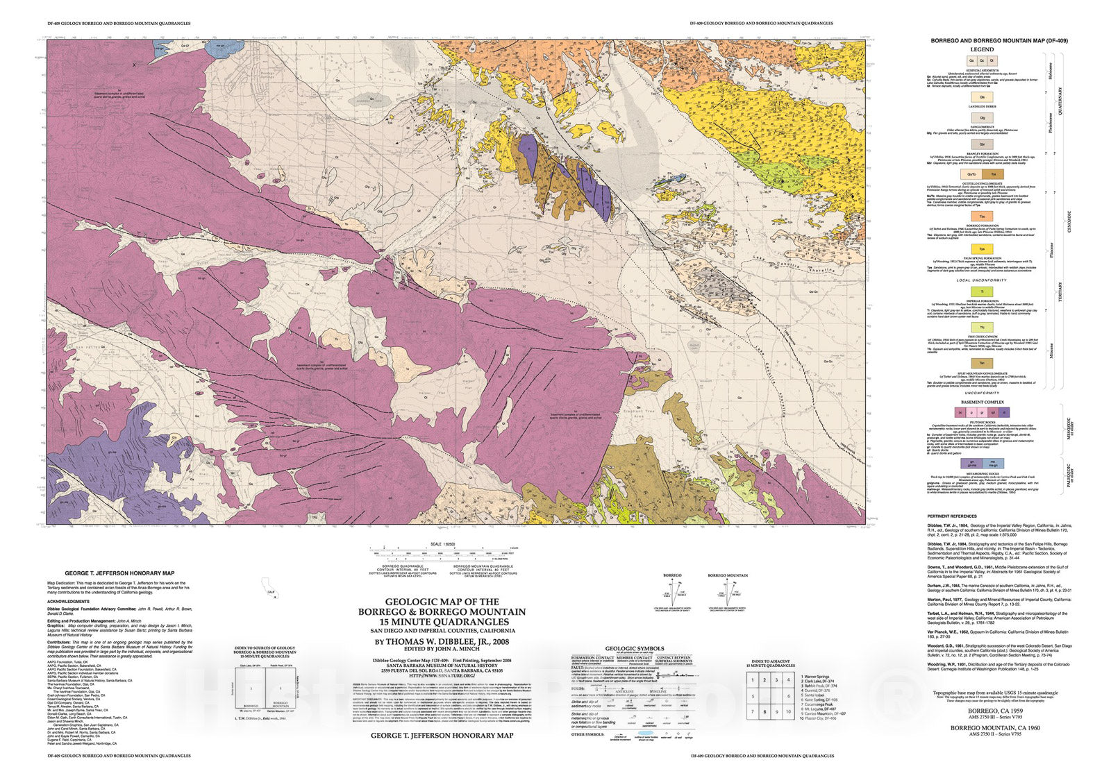 Map : Geologic map of the Borrego & Borrego Mountain fifteen minute qu ...