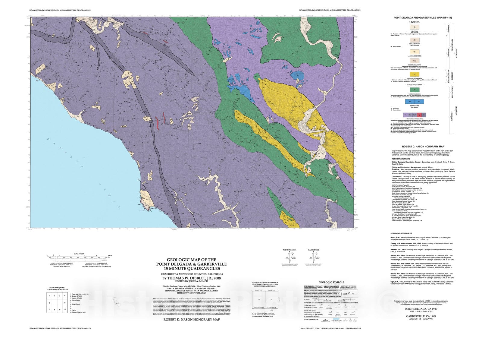 Map : Geologic map of the Point Delgada & Garberville fifteen minute q ...