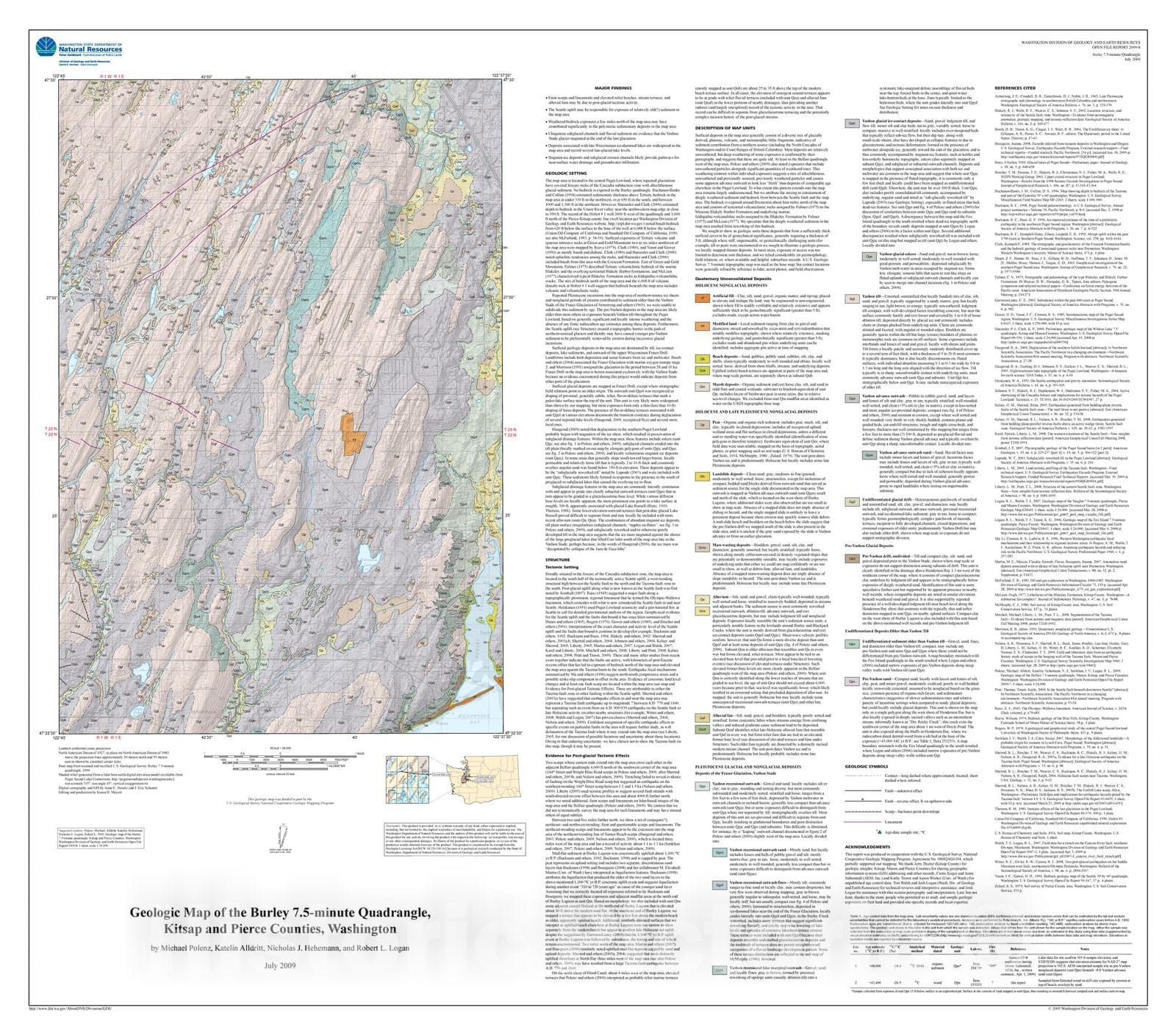 Map : Geologic map of the Burley 7.5-minute quadrangle, Kitsap and Pie ...