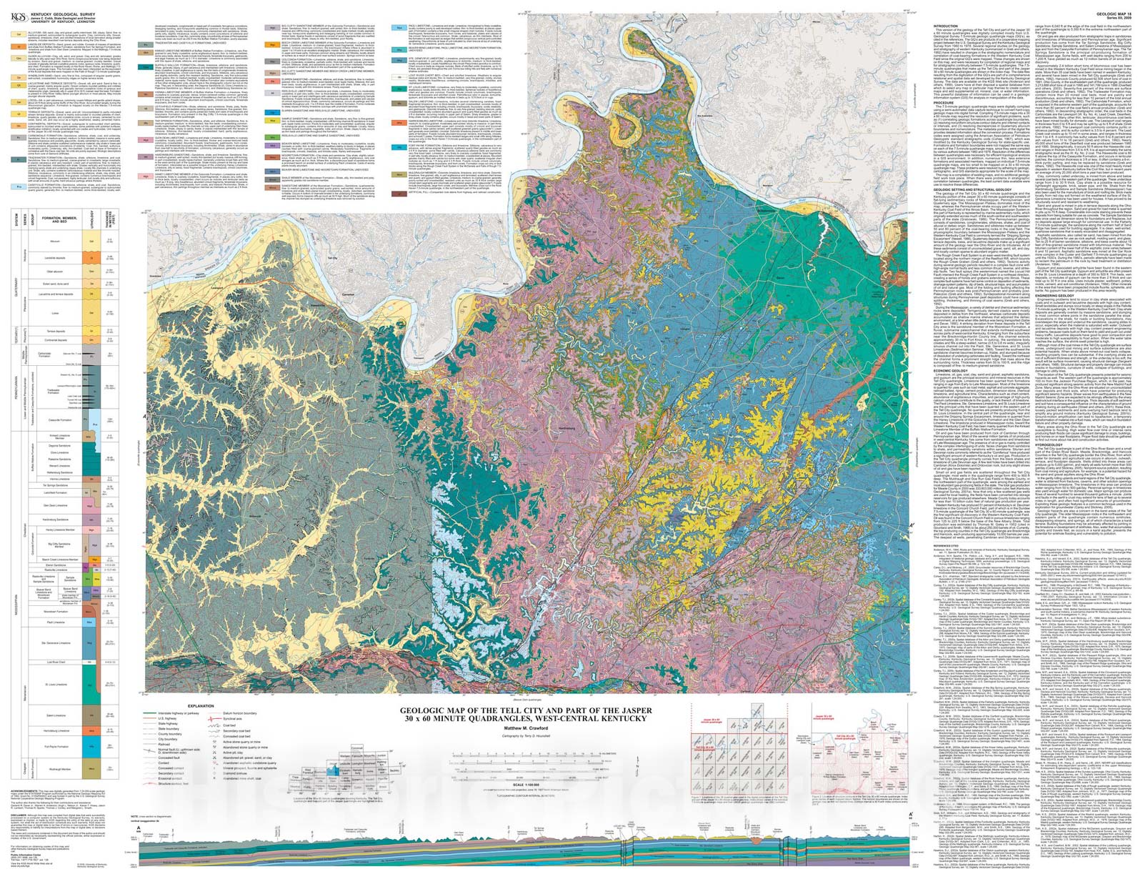 Map : Geologic map of the Tell City and part of the Jasper thirty x si ...