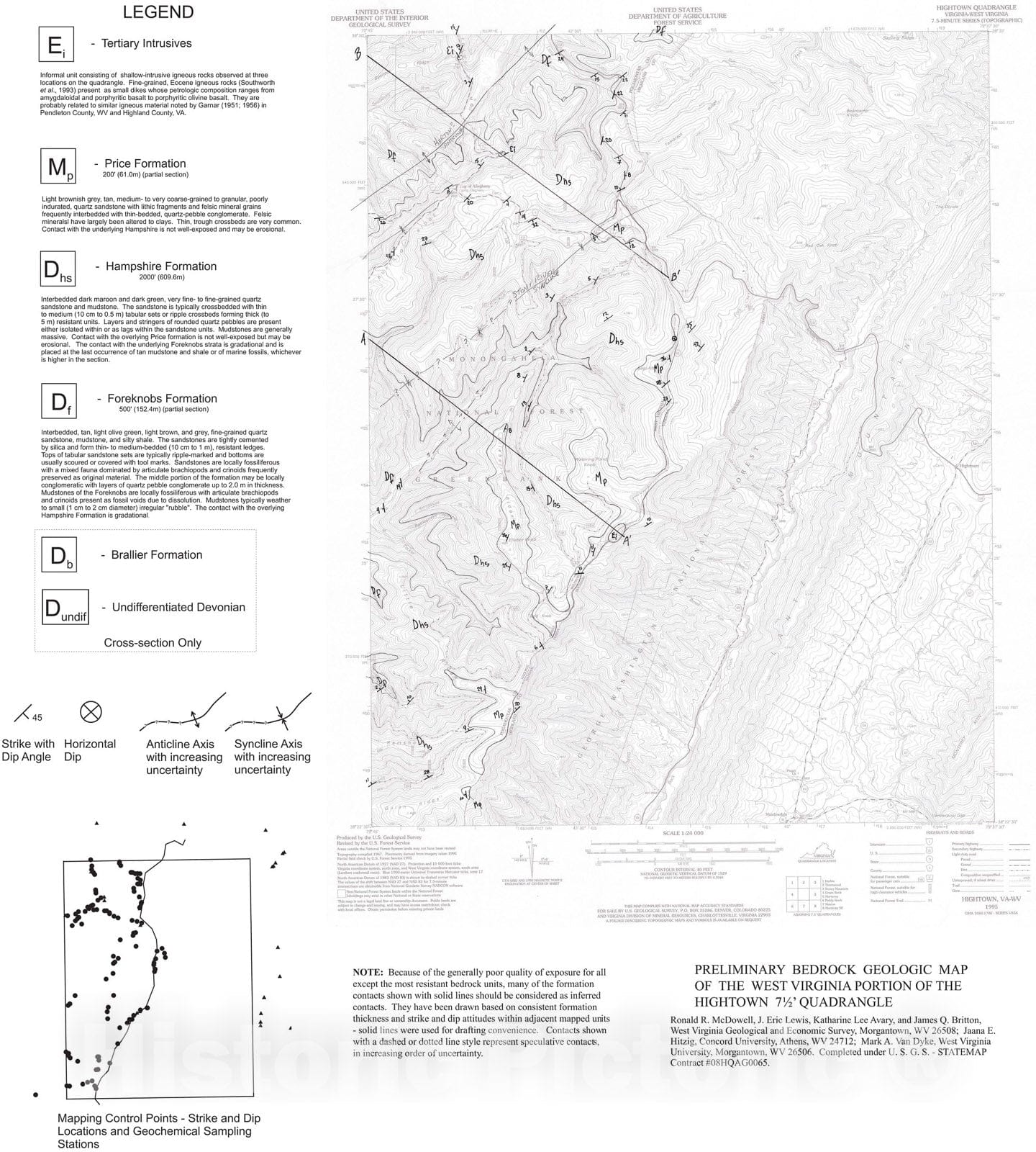 Map : Preliminary Bedrock Geologic Map of the West Virginia Portion of ...