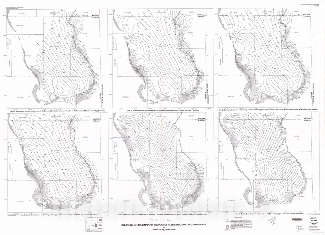 Map : Structure contour maps of the Powder River Basin, Montana and Wy ...