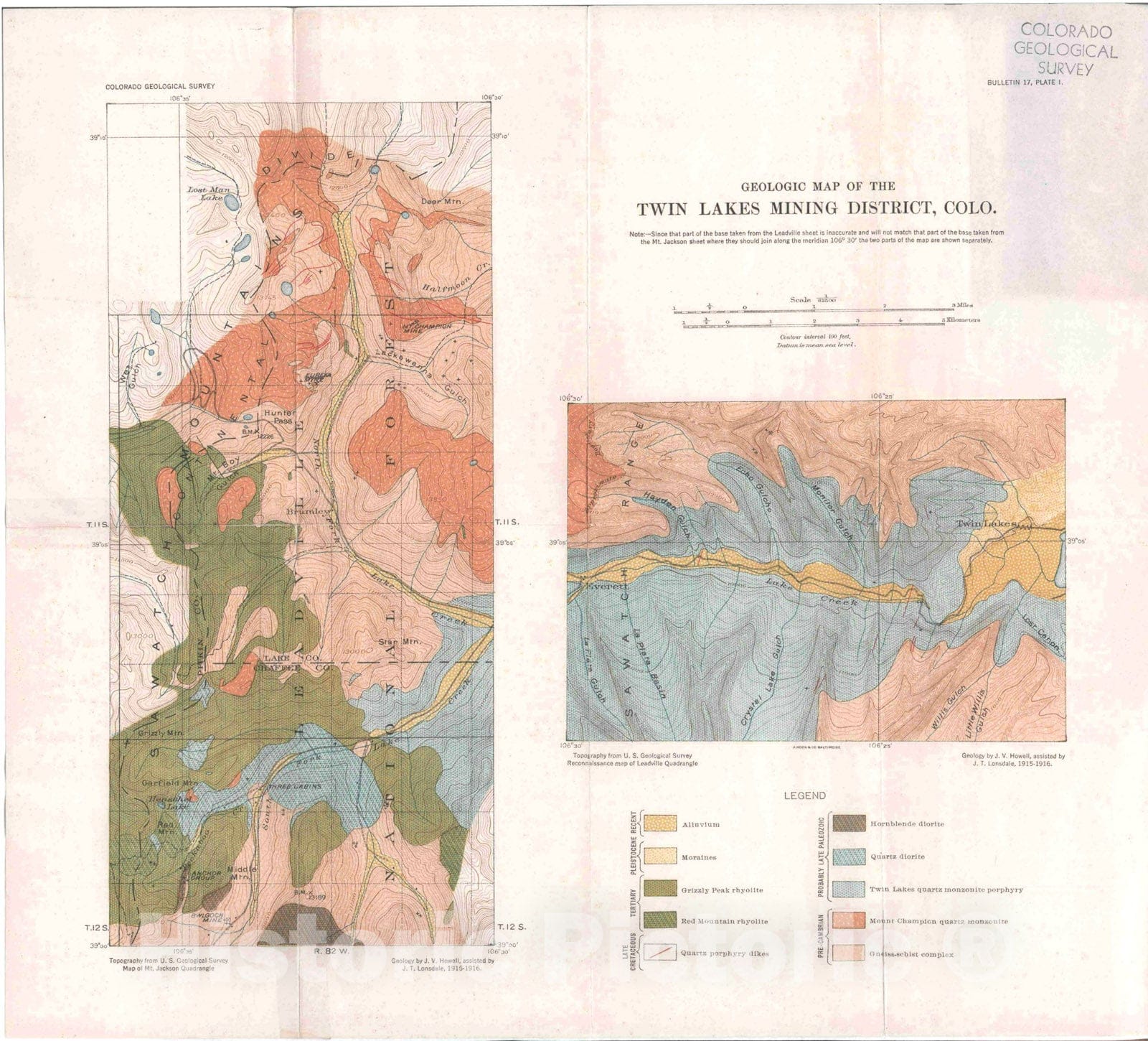 Map : Twin Lakes district of Colorado; Lake and Pitkin Counties, 1919 ...