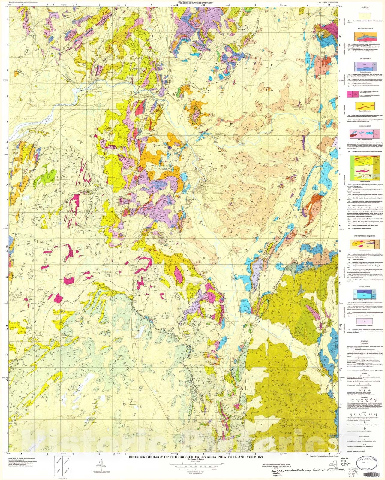 Map : Stratigraphy and structure of the Hoosick Falls area, New York-V ...