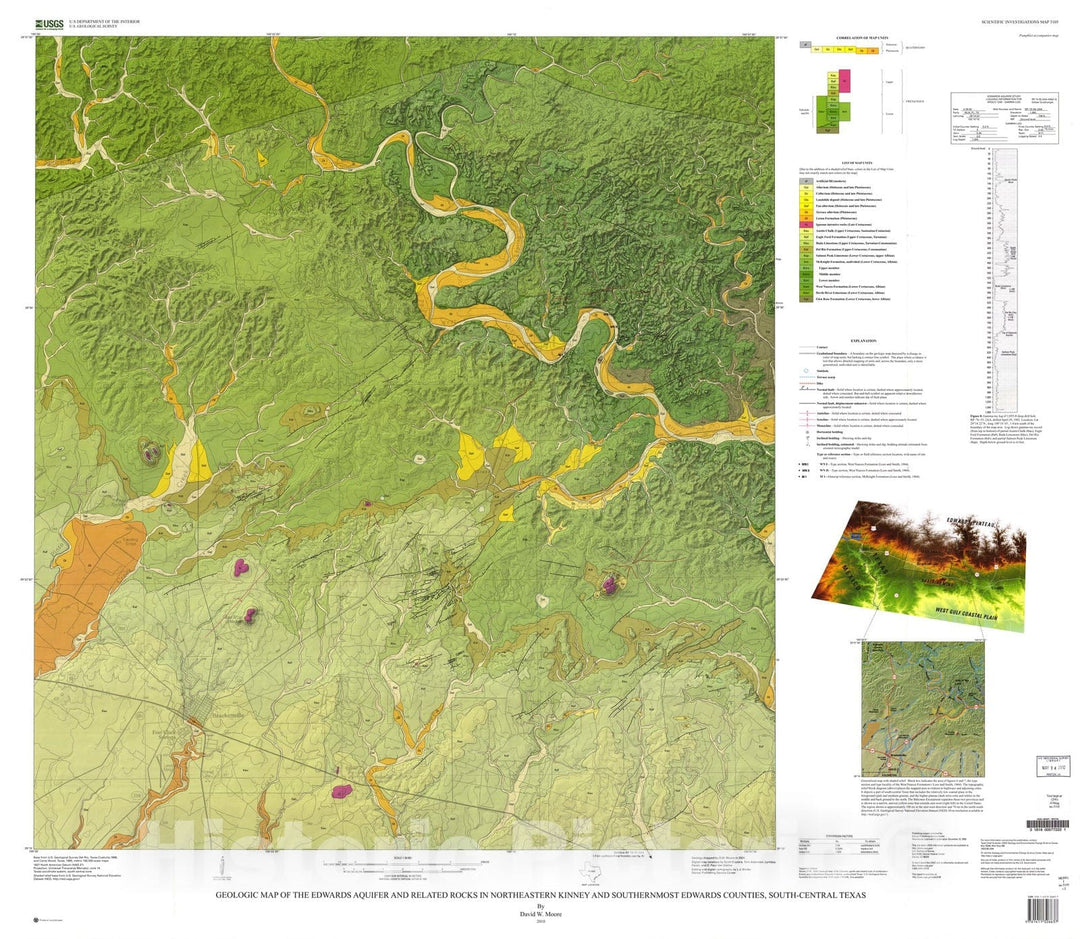 Map : Geologic map of the Edwards aquifer and related rocks in northea ...