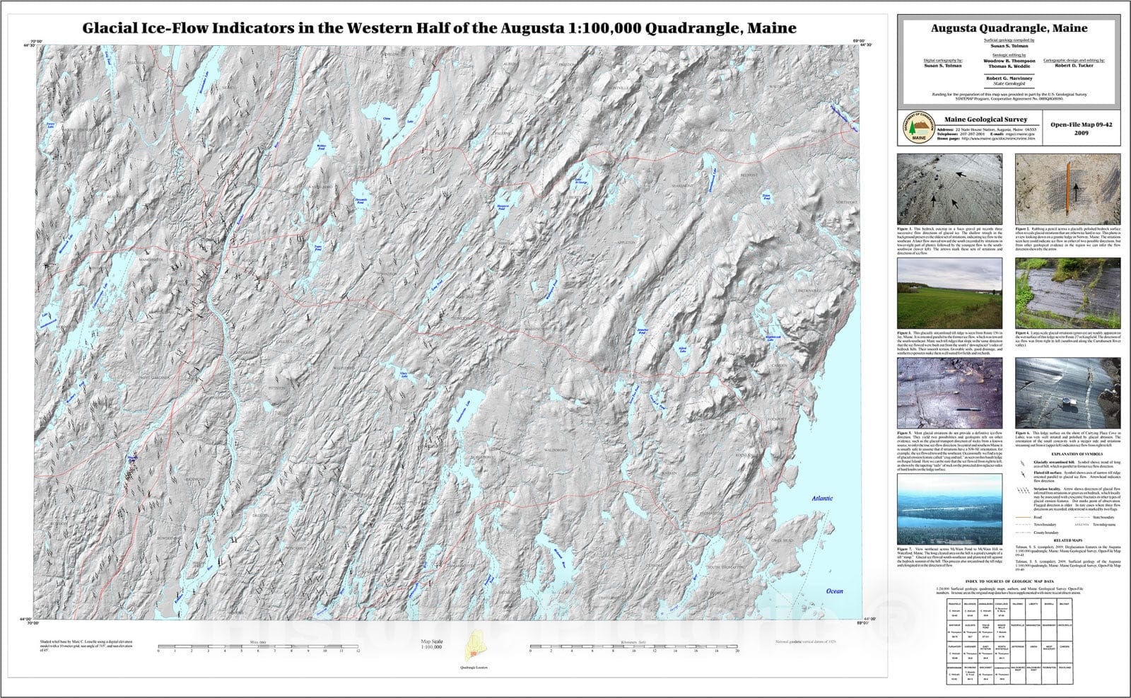 Map : Glacial Ice-Flow Indicators in the Western Half of the Augusta 1 ...