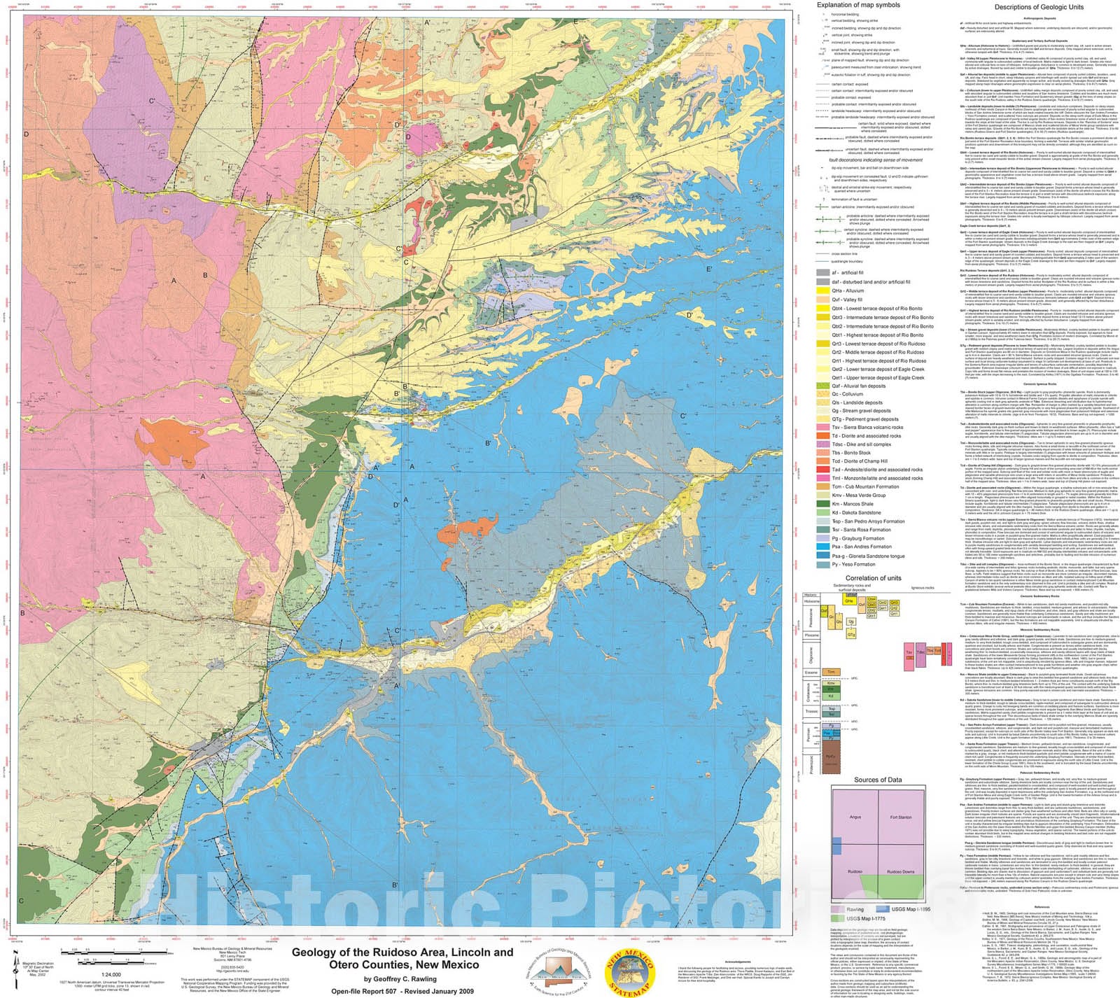 Map : Geology of the Ruidoso area, Lincoln and Otero counties, New Mex ...