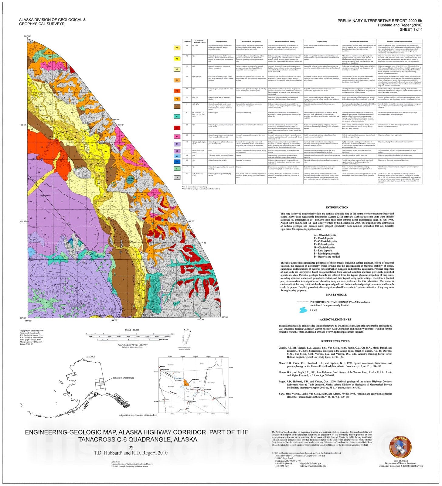 Map : Engineering-geologic map of the Alaska Highway Corridor, Roberts ...