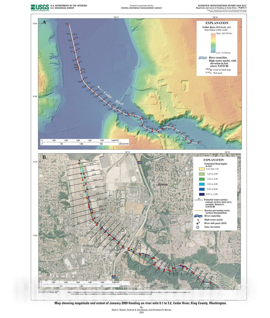 Map : Magnitude and extent of flooding at selected river reaches in we ...