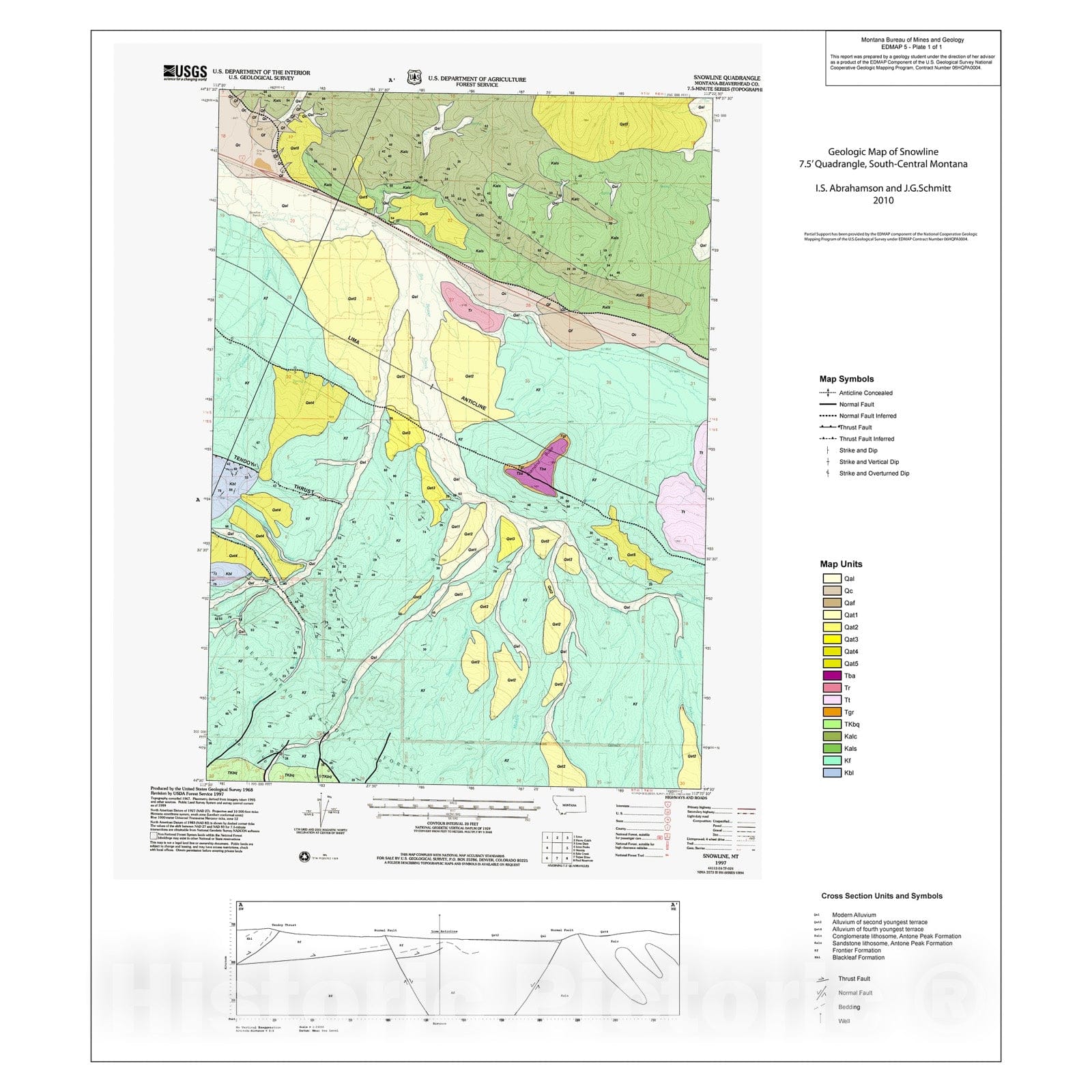 Map : Bedrock and surficial geologic map of the Snowline 7.5' quadrang ...