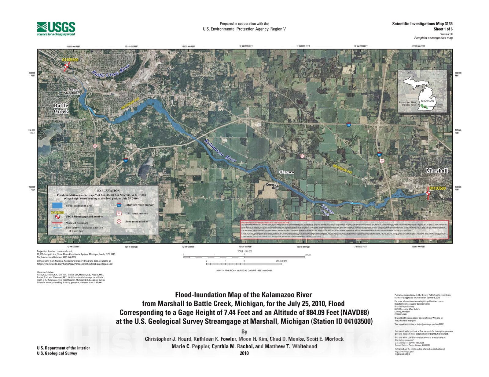 Map : Flood-inundation maps for a 15-mile reach of the Kalamazoo River ...