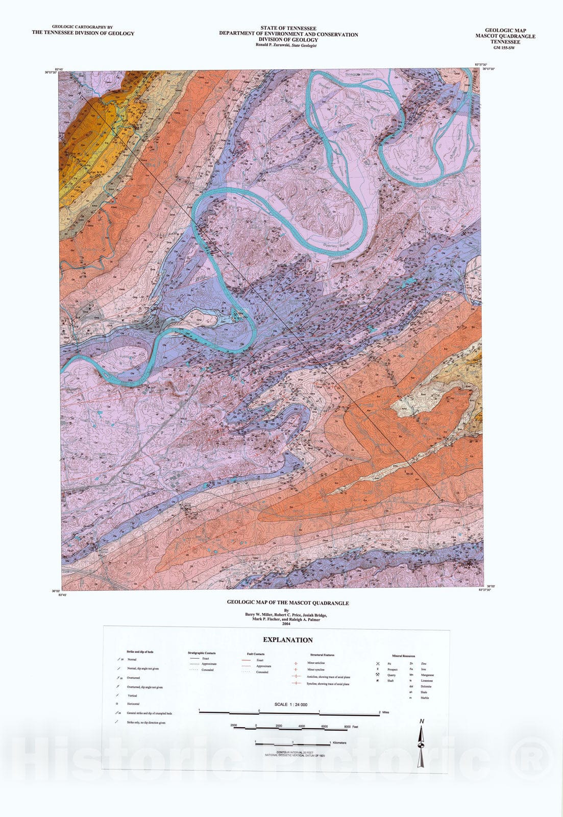 Map : Geologic Map and Mineral Resources Summary of the Mascot Quadran ...