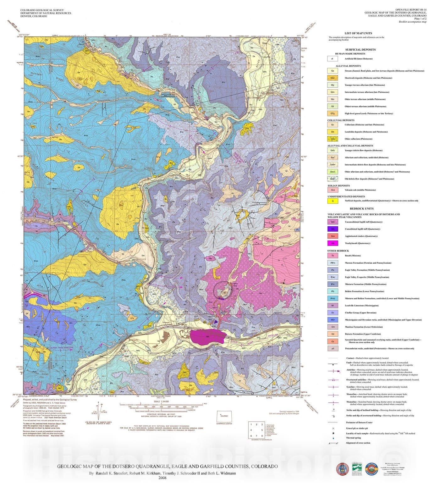 Map : Geologic Map of the Dotsero Quadrangle, Garfield and Eagle Count ...