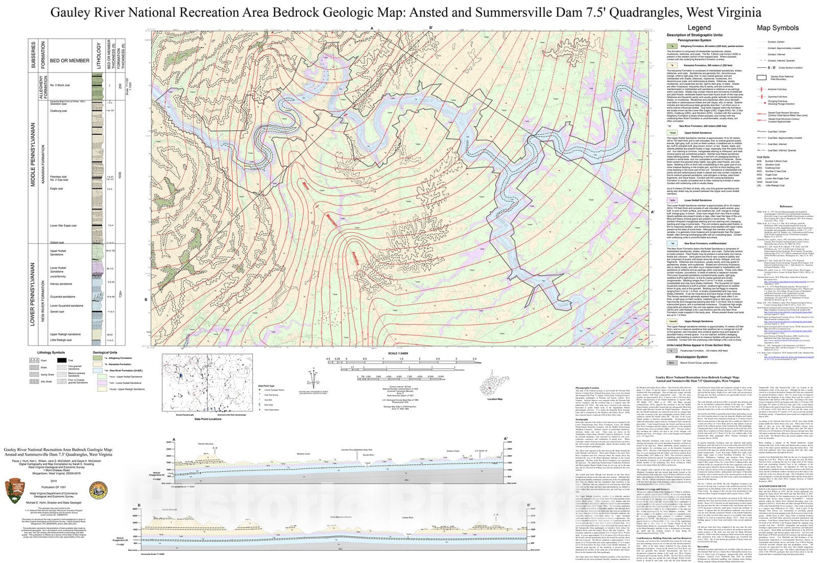 Map : Gauley River National Recreation Area Bedrock Geologic Map: Anst ...