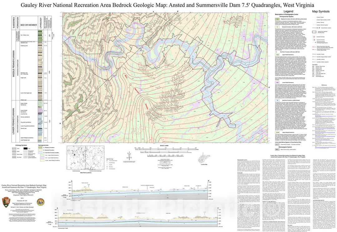 Map : Gauley River National Recreation Area Bedrock Geologic Map: Anst ...
