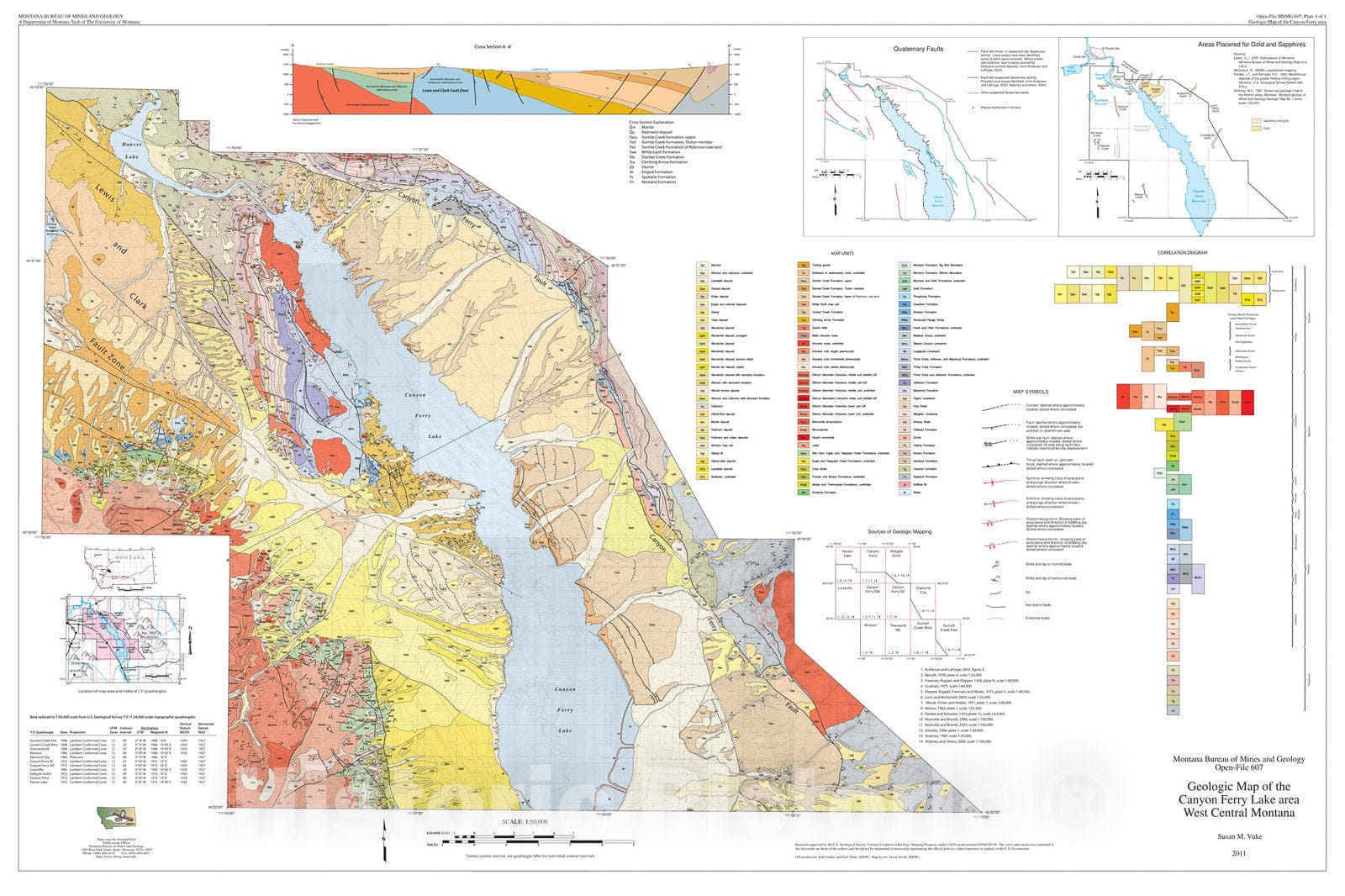 Map : Geologic map of the Canyon Ferry Lake area, west-central Montana ...