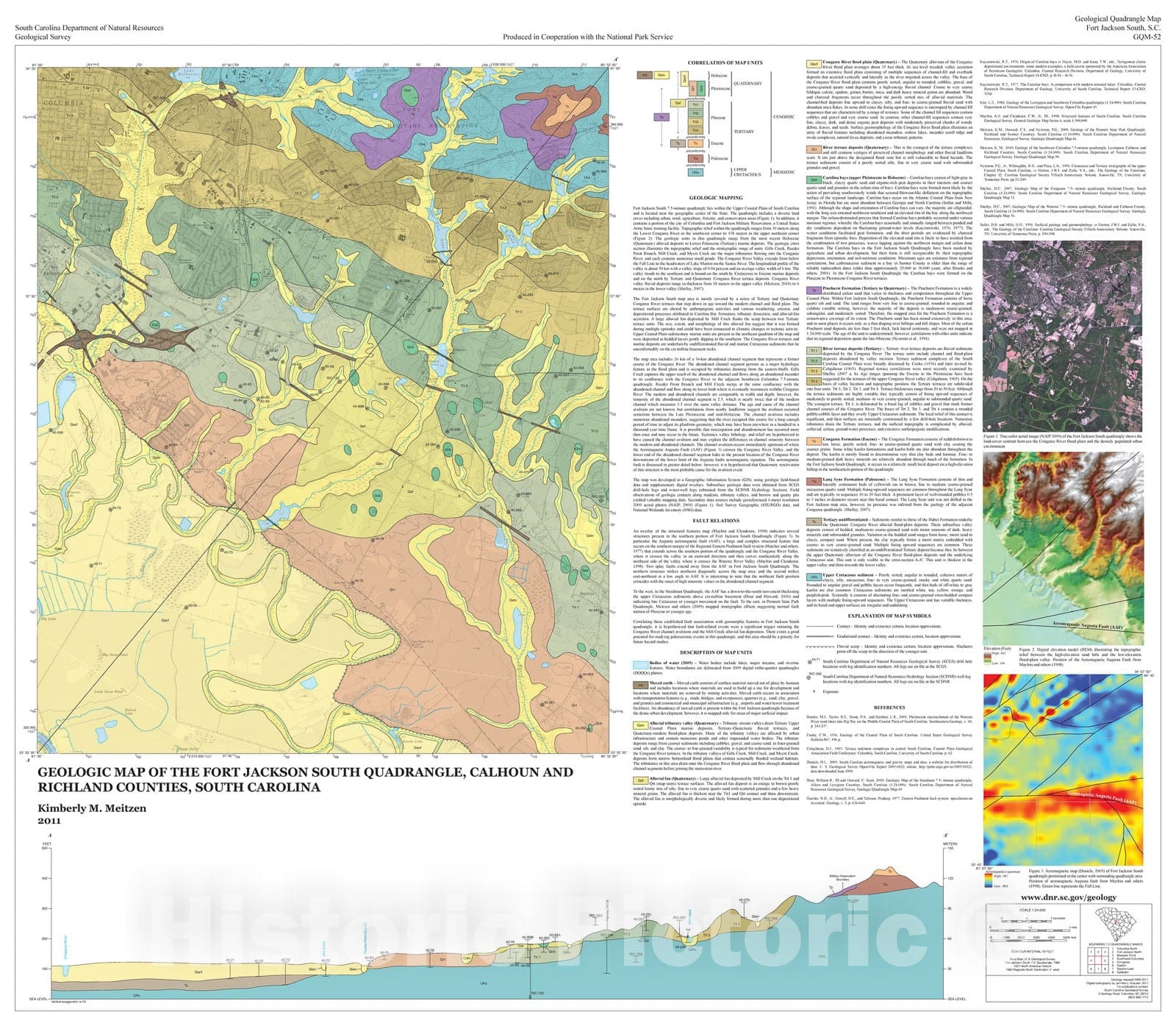 Map : Geologic Map of the Fort Jackson South Quadrangle, Calhoun and R ...