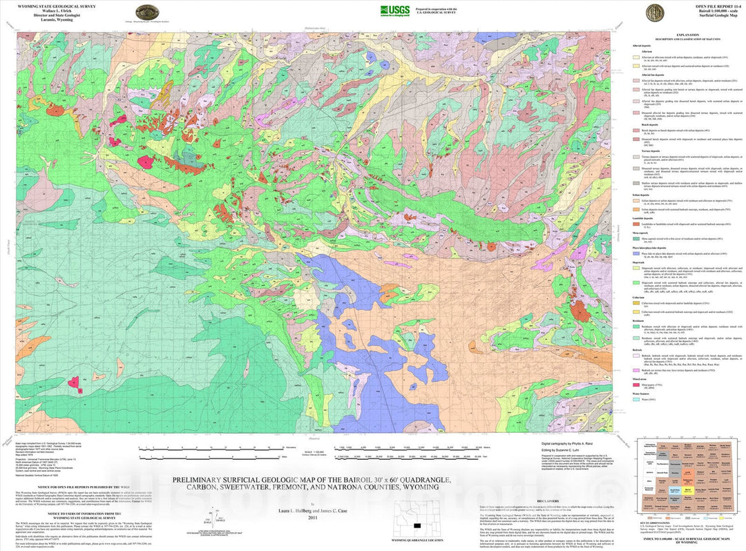 Map : Preliminary Surficial Geologic Map of the Bairoil 30' x 60' Quad ...